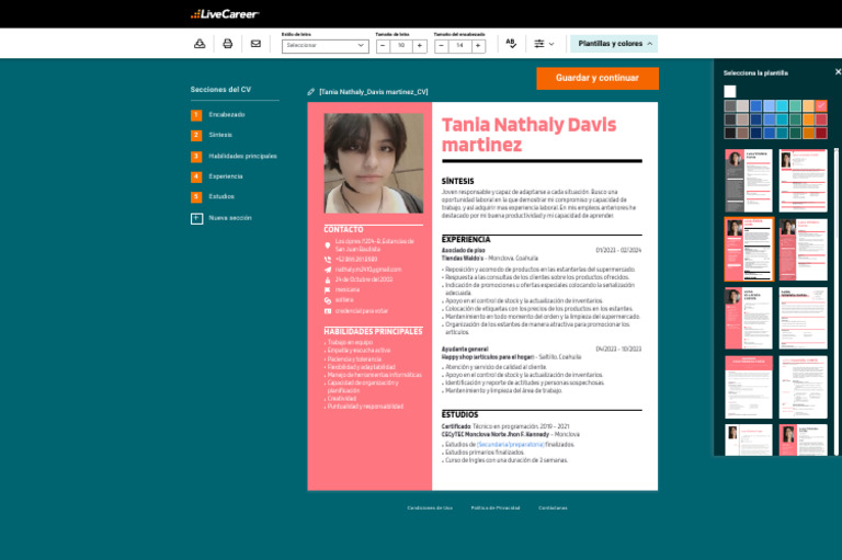 CV Tania Nathaly Davis Martinez | PDF | Farmacia | Farmacéutico