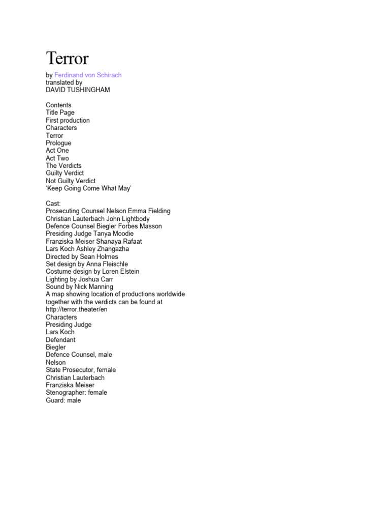 TERROR | PDF | Courtroom | Witness