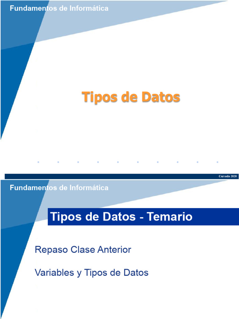 Tipos De Datos Clase 2 Pdf Lenguaje De Programación Python 