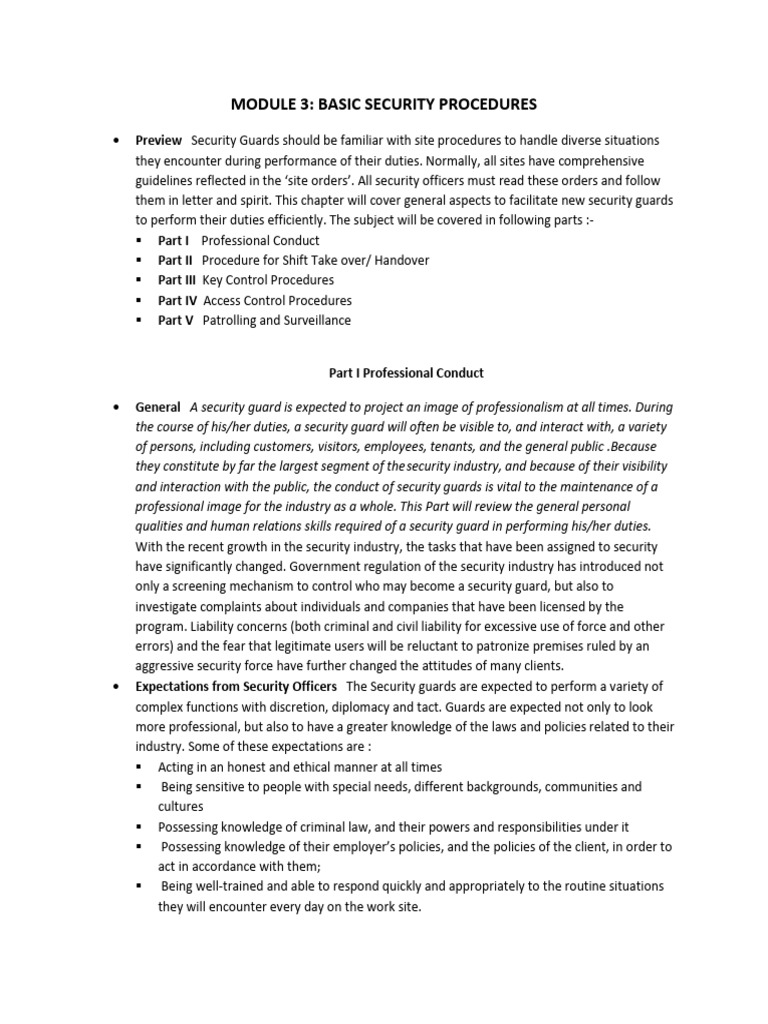 Basic Security Procedures | PDF | Surveillance | Identity Document