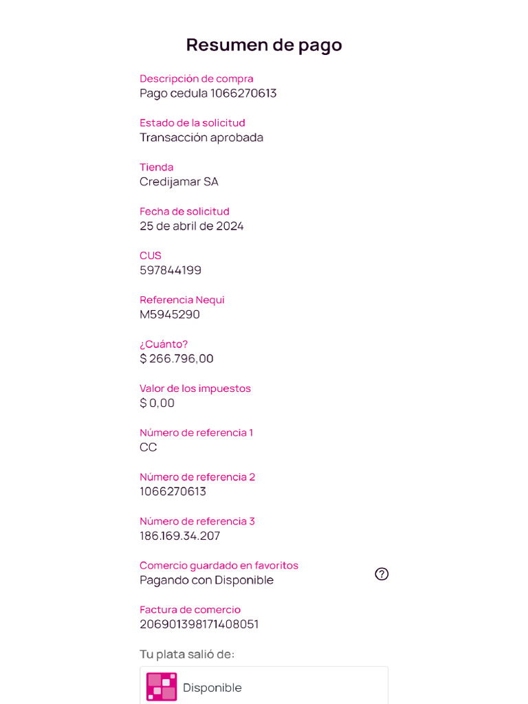 Comprobante de Pago PSE Con Nequi | PDF