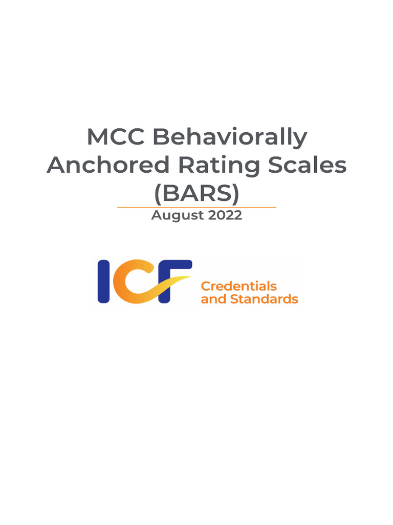 MCC Behaviorally Anchored Rating Scales (MCC BARS) | PDF