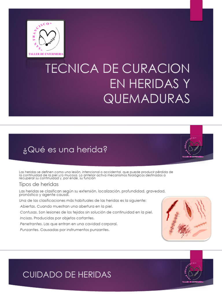 Tecnica de Curacion | PDF | Herida | Quemar