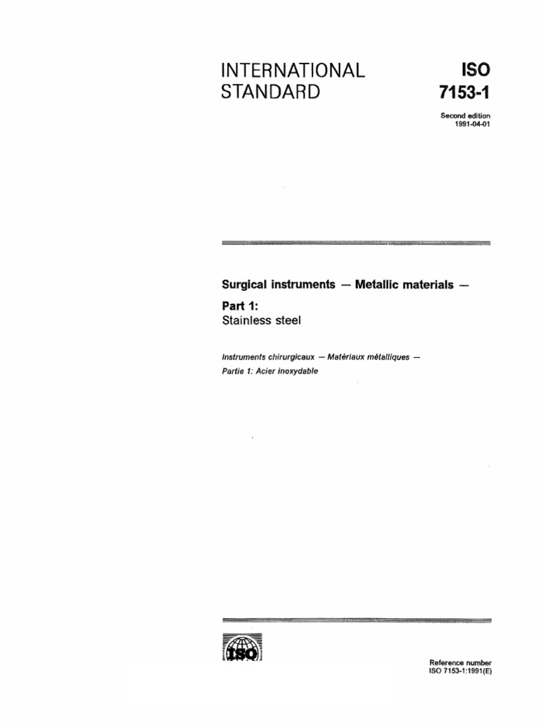 ISO 7153 Stainless Steel in Medical Implants | PDF ISO 7153 Stainless Steel in Medical Implants | PDF