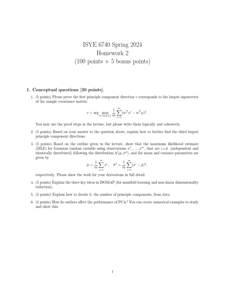 Computational Data Analysis Study Homework 2 | PDF | Principal ...
