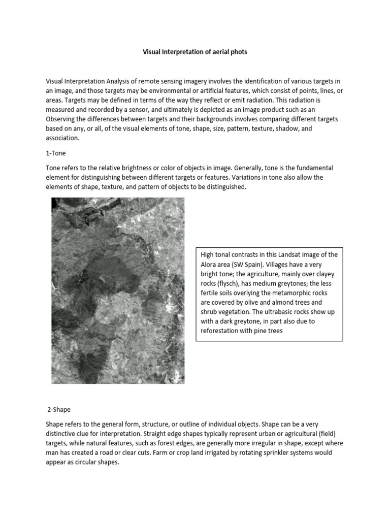 Key Elements of Visual Interpretation | PDF | Tone (Linguistics) | Shape