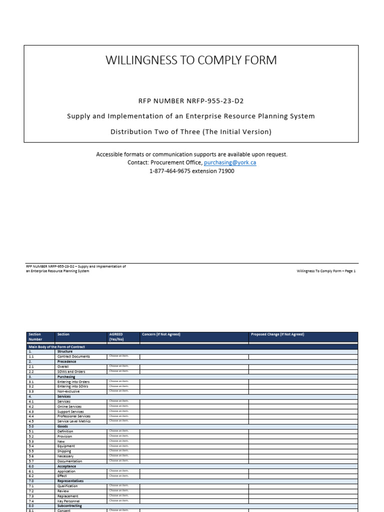 NRFP-955-23-D2 - Willingness To Comply Form | PDF | Computer Security ...