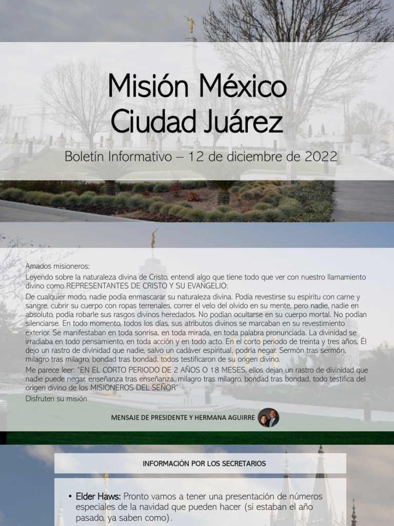 Informe Misión México Diciembre 2022 | PDF | Divinidad | Creencia ...
