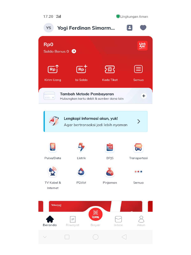 Akun Link Aja Yogi Ferdinan Simarmata | PDF