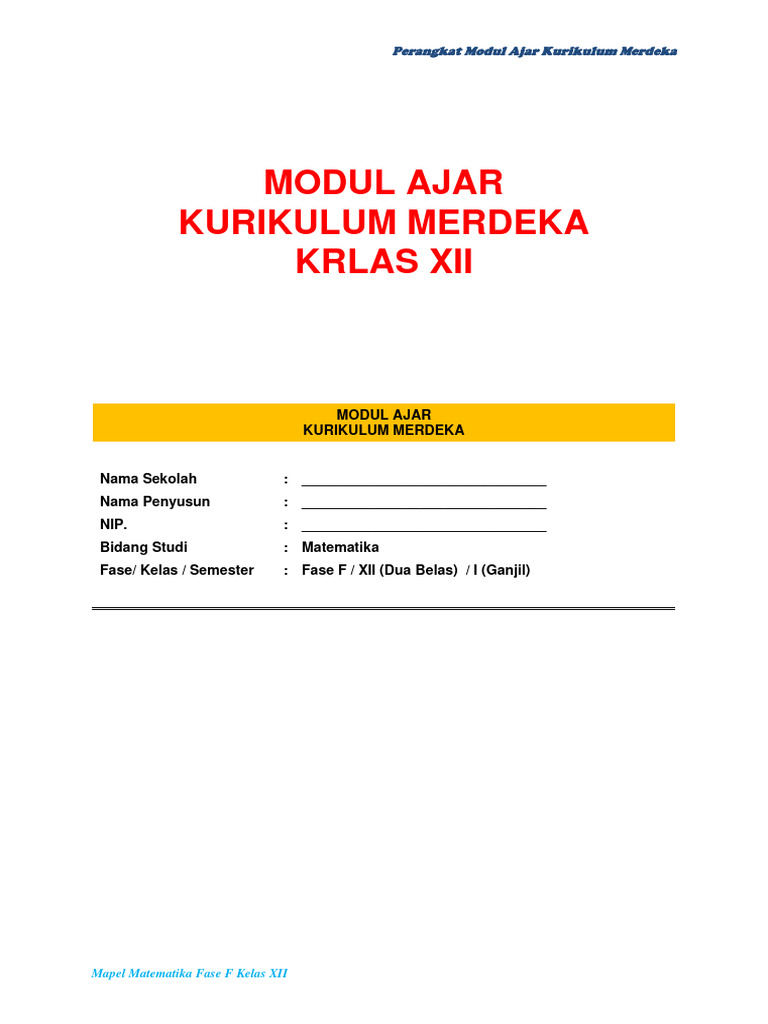 Modul Ajar Transformasi Fungsi Kelas XII | PDF
