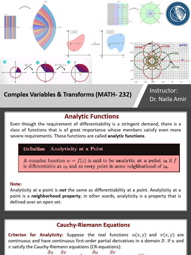 Lecture # 13 (Analytic Functions and Applications) | PDF | Electrostatics | Function (Mathematics)