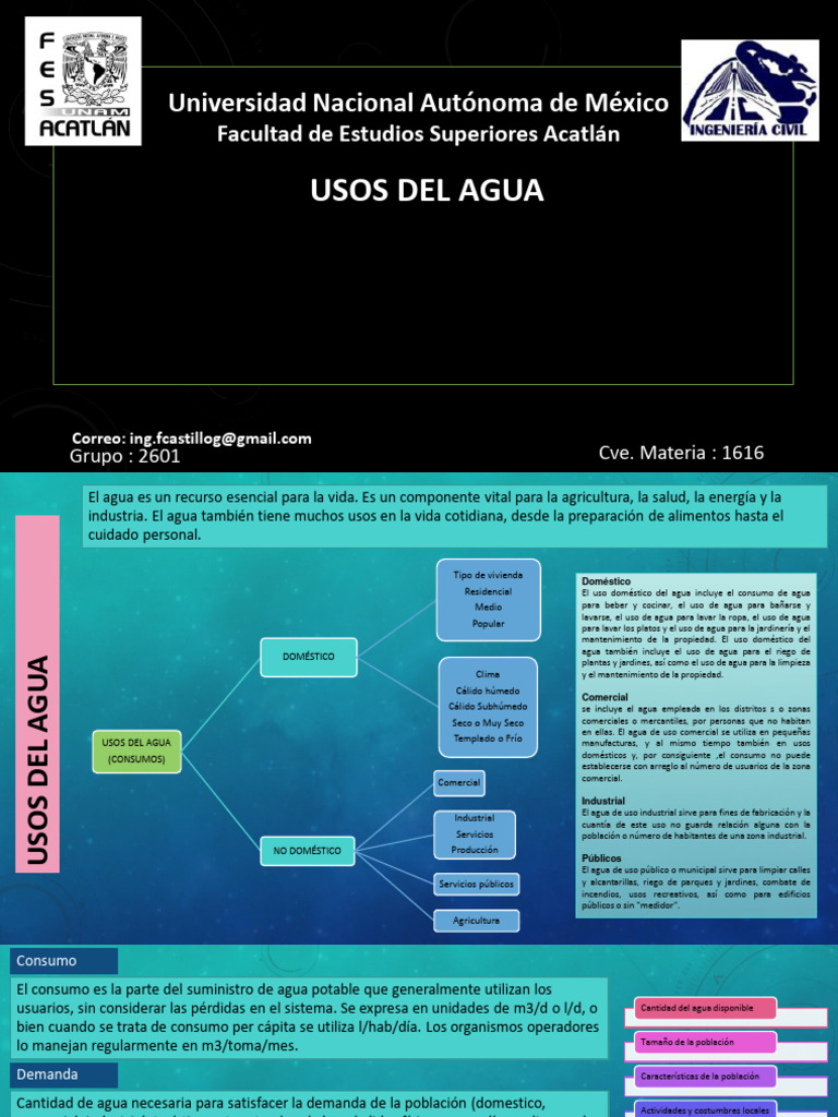 Usos Del Agua | PDF | Agua | Clima templado