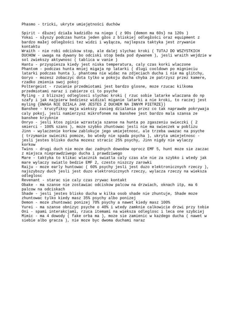 Phasmo - Duchy | PDF