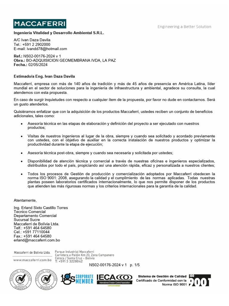 NS02-00176-2024 - Ivda Geomembranas Mayo 2024 | PDF | Business