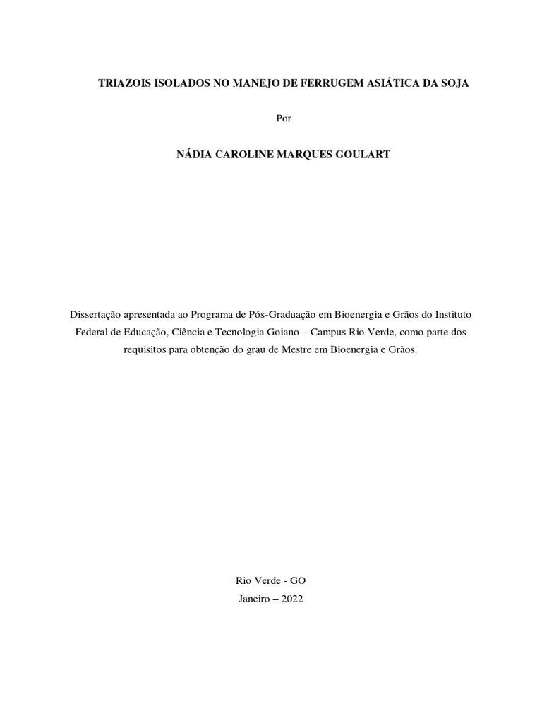 Triazóis no Controle da Ferrugem da Soja | PDF | Agricultura | Fungo