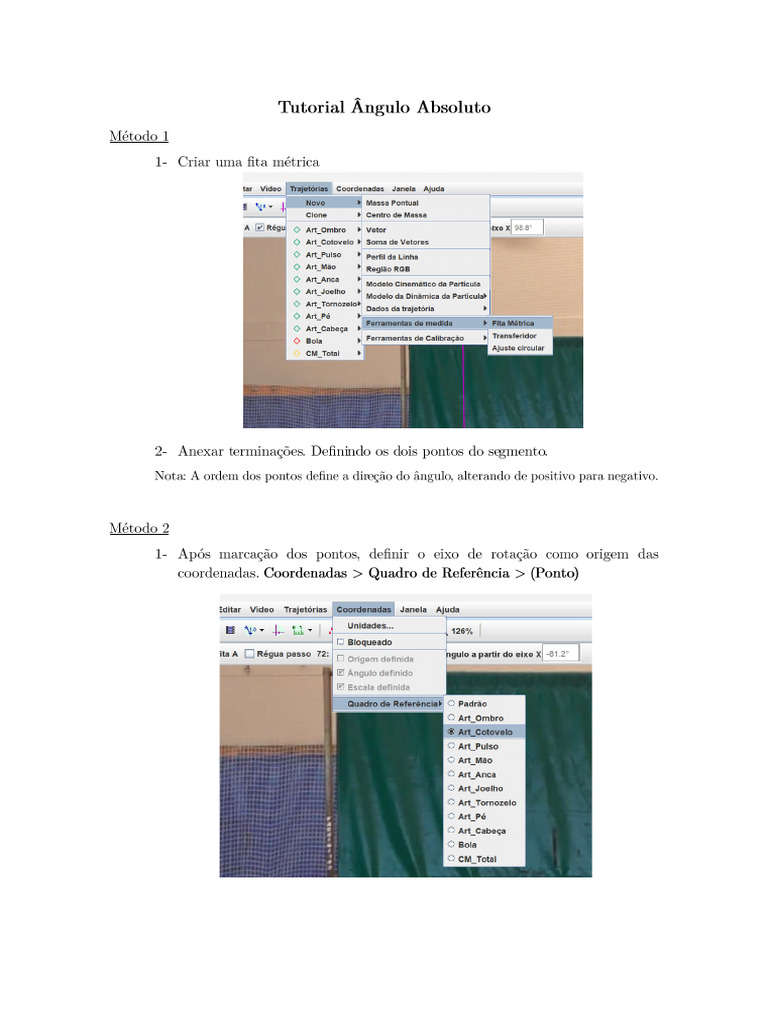 Tracker - Tutorial - A Ngulo - Absoluto | PDF