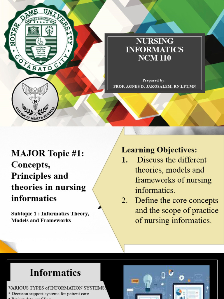 NI - (PRELIM) Theories, Models and Frameworks | PDF | Health Informatics | Nursing