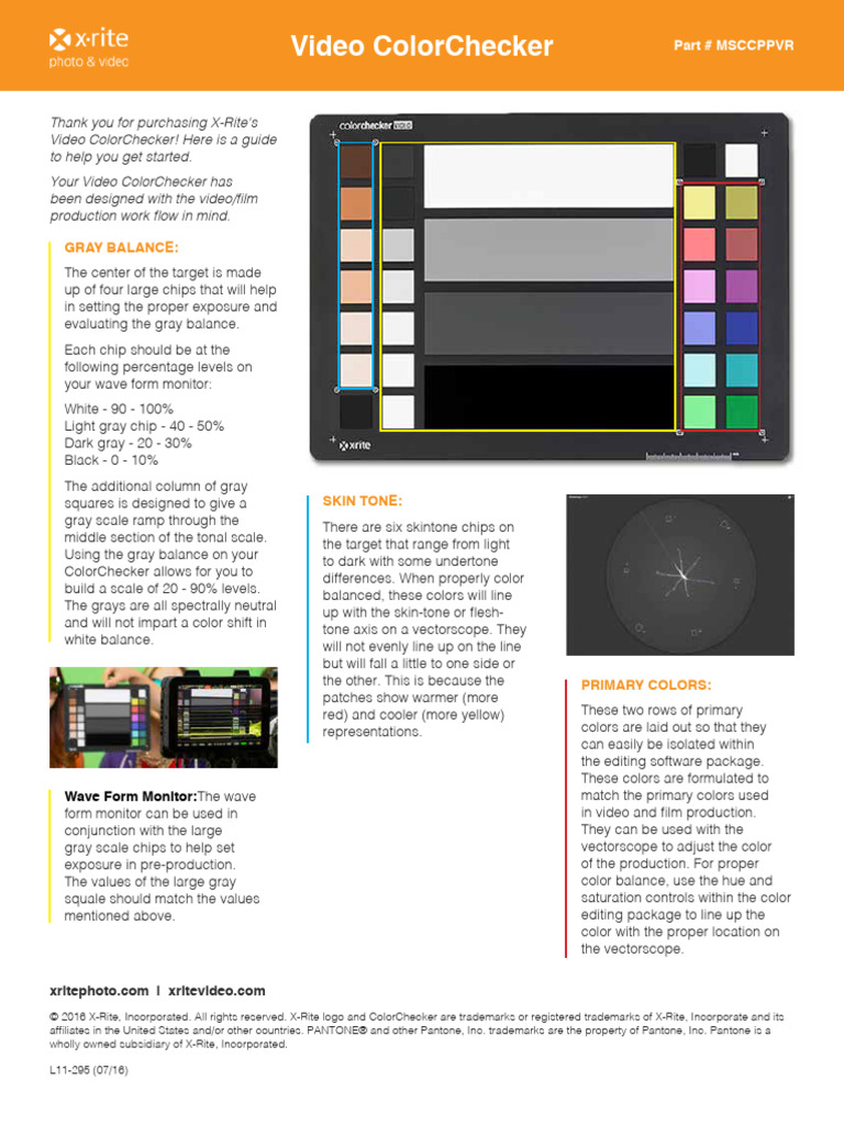 ColoChecker Video QuickStartGuide EN | PDF | Color Balance | Color