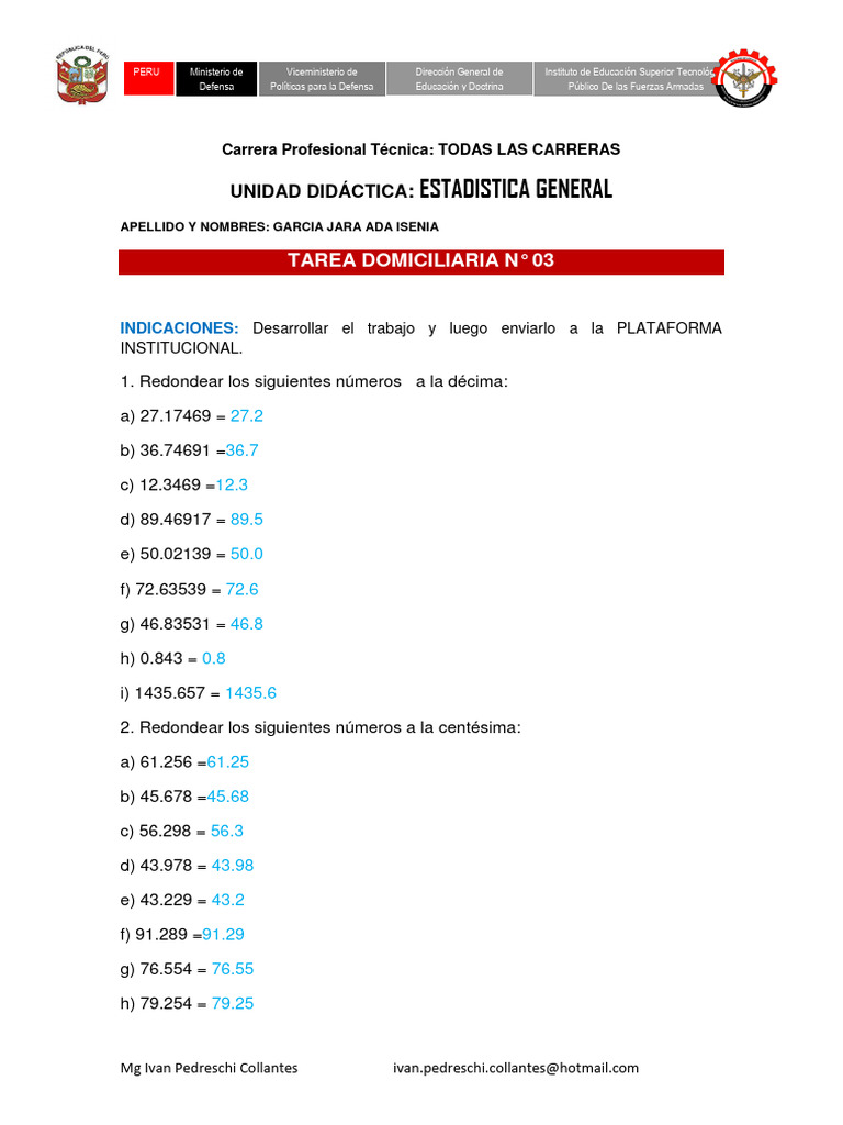 TAREA DOMICILIARIA N° 03 | PDF