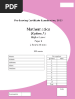 2025 Higher Level Maths Exam Paper | PDF | Circle | Normal Distribution