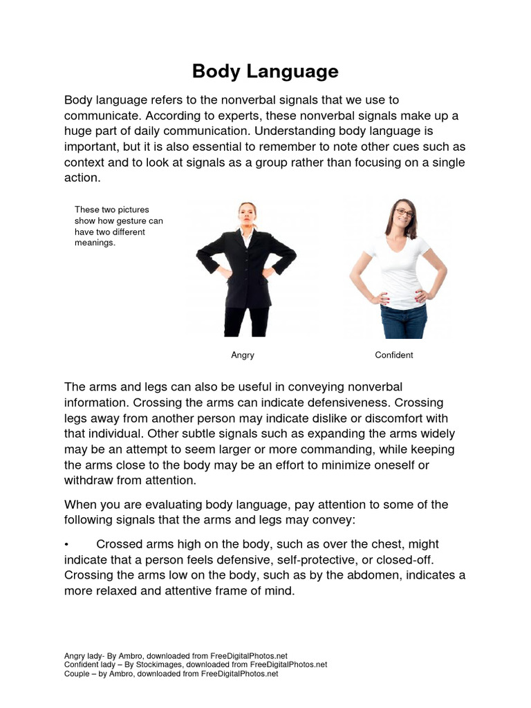 Body Language | PDF | Body Language | Nonverbal Communication