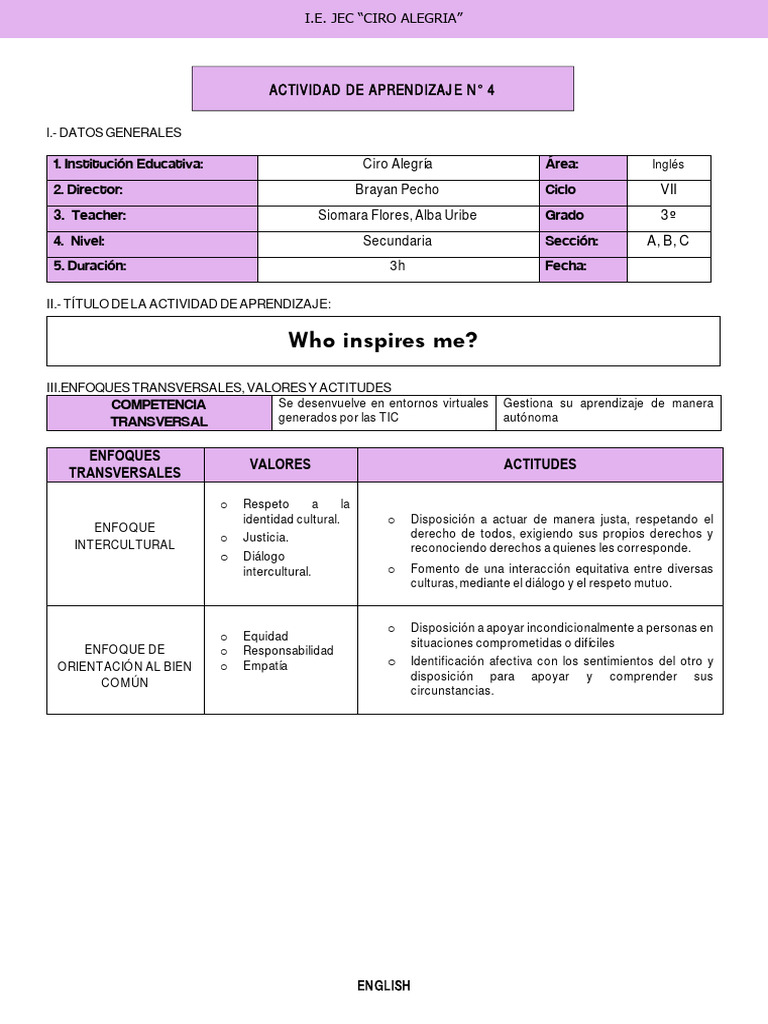 Actividad de Aprendizaje N4 | Descargar gratis PDF | Aprendizaje | Evaluación