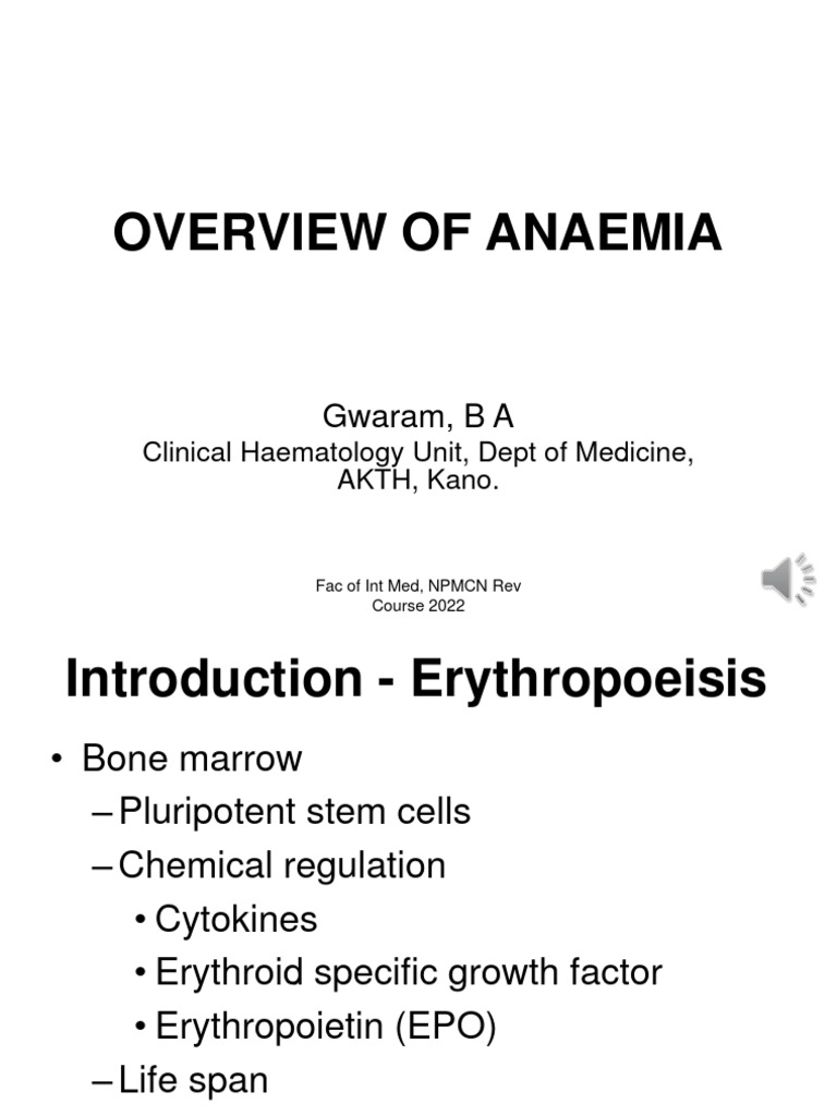 Anaemia Overview | PDF | Anemia | Hemoglobin