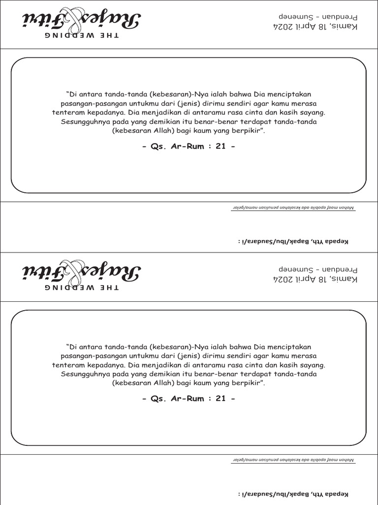 Undangan Niknok Depan | PDF