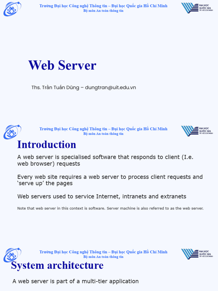 7.-NT208-Lecture7 - WebServer | PDF | Networking | Internet & Web