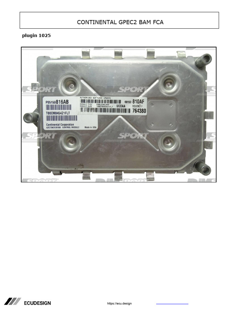 GPEC2 BAM FCA ECU Connection Guide | PDF | Technology & Engineering
