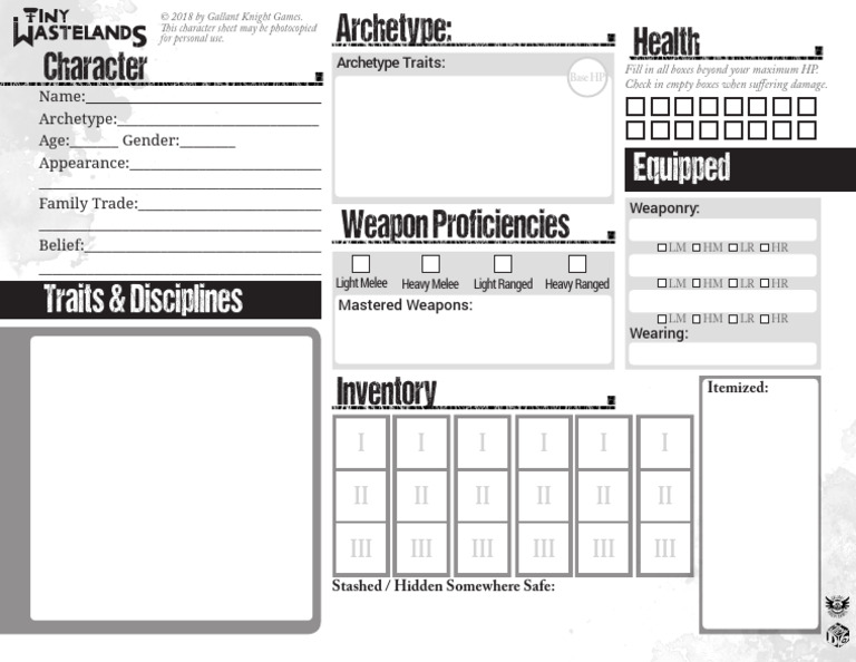 TW-Character_Sheet-PrintFriendly-ver1.1 | PDF | Role Playing Games ...