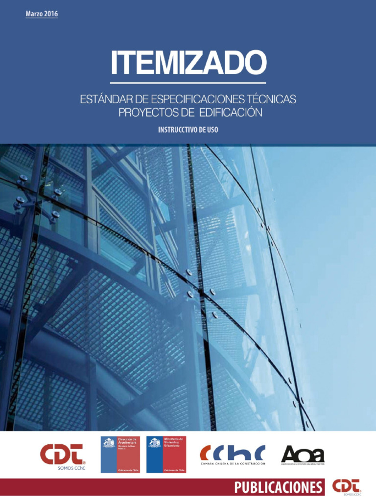 Itemizado Estandar de Especificaciones Técnicas Proyectos de Edificación - PDF Descargar Libre | PDF
