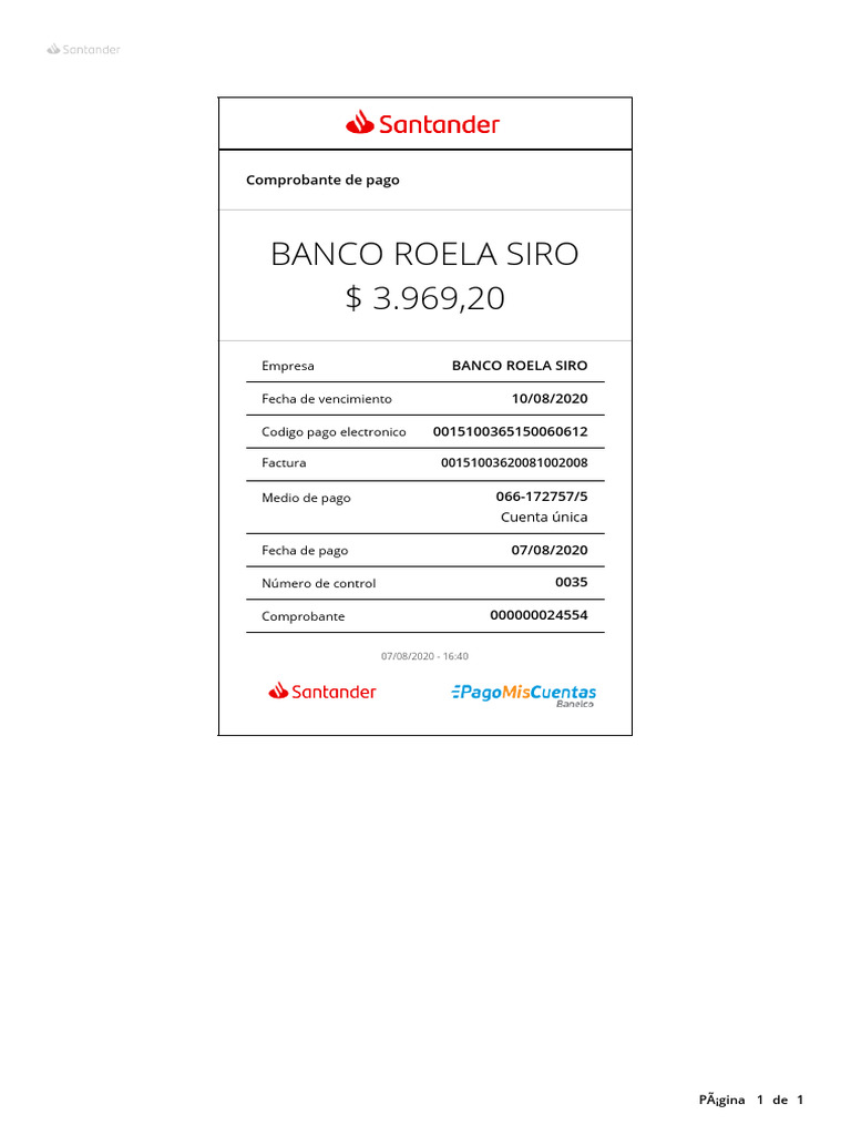 Comprobante de Pago Banco Roela Siro | PDF | Finanzas y dinero