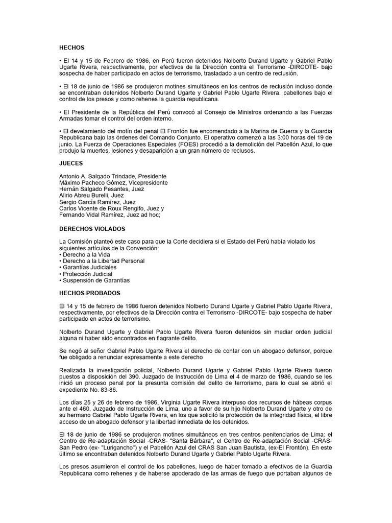 Resumen Fronton Full Texto | PDF | Convenio europeo de derechos humanos | Violación