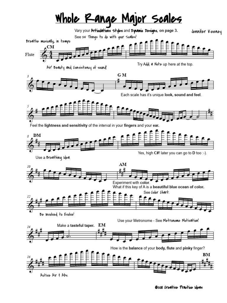 Major Scales Whole Range | PDF | Musicology | Music Theory