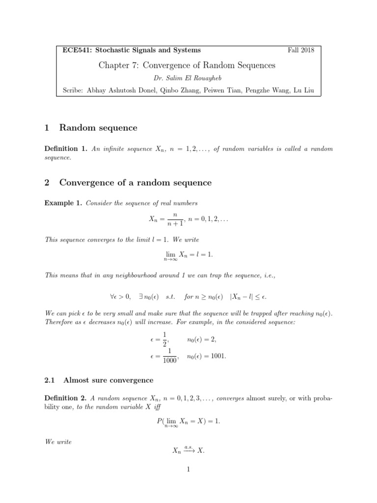 Chapter7 (Probability) | Download Free PDF | Limit (Mathematics) | Sequence