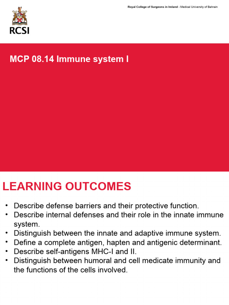 MCP 08.14 Immune System I | PDF | Antigen | Immune System