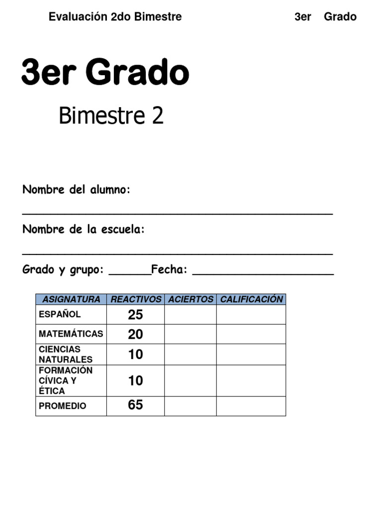 3er Grado - Bimestre 2 | PDF