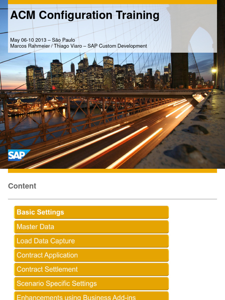 SAP ACM Configuration Training Guide | PDF | Pricing | Futures Contract