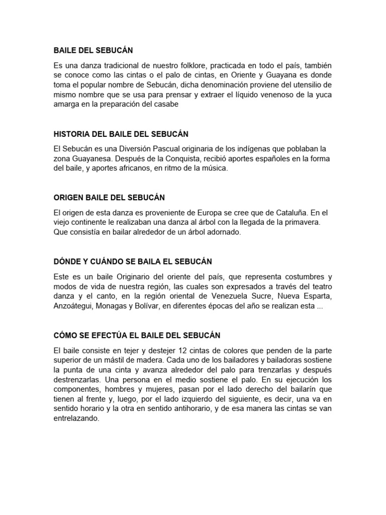 Baile Del Sebucán | PDF | Ciencias sociales | Poesía
