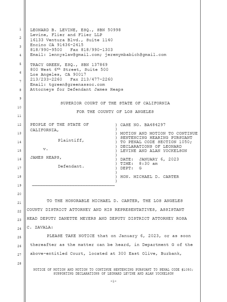 Motion To Continue Sentencing | PDF | Ineffective Assistance Of Counsel ...