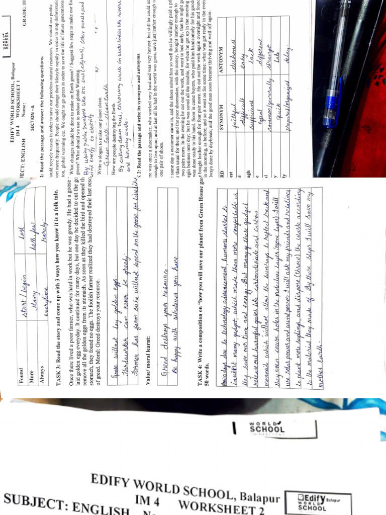 GR 3 IM 4 Eng WS Key | PDF