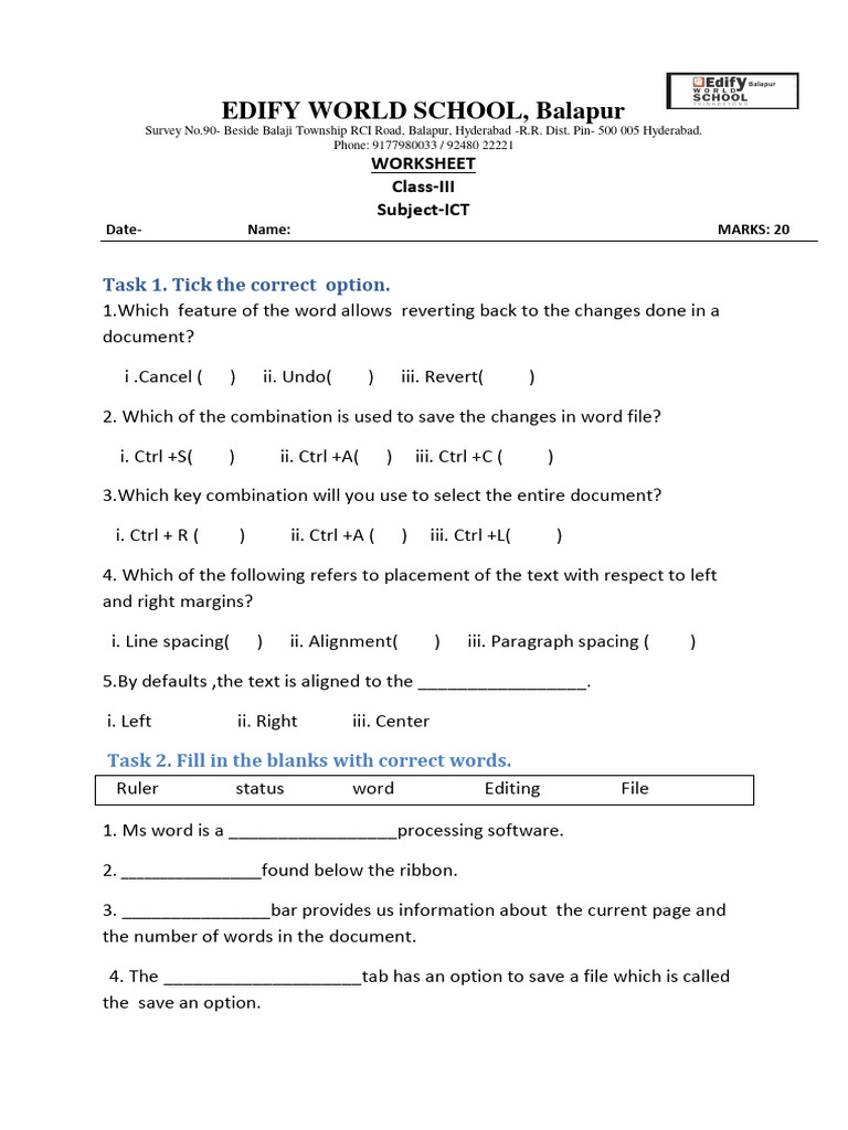 Worksheet Grade 3-Sa-3 | PDF | Microsoft Word | Software