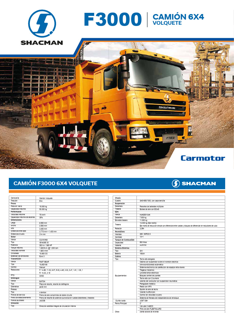 F3000 6X4 Volquete | PDF | Camión | Eje