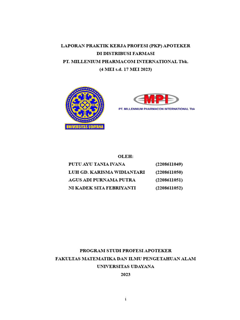 LAPORAN PKPA PBF Akt 26 - PT. MPI GELOMBANG 3 | PDF | Karier ...