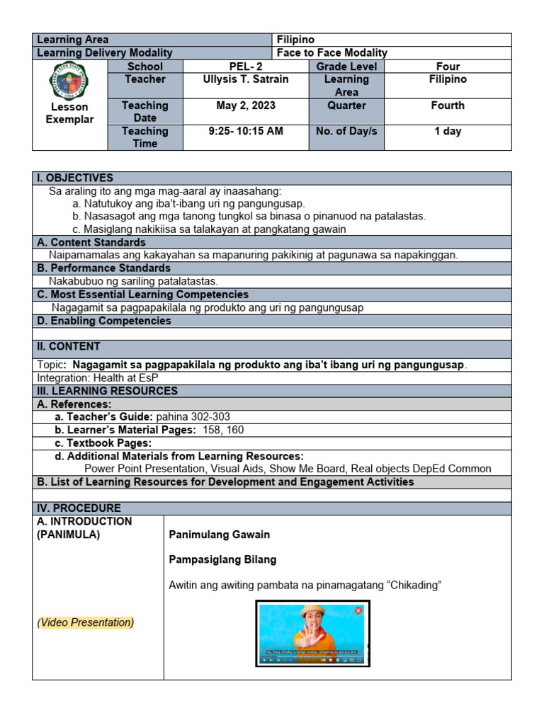 Final Demo LP Filipino | PDF
