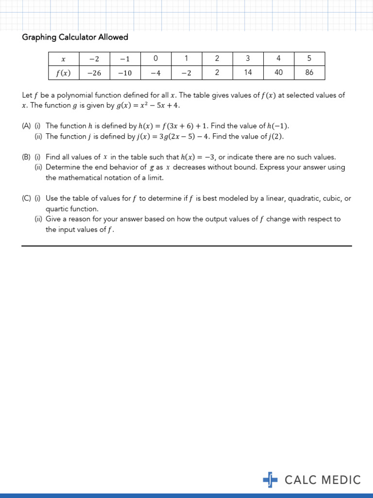 AP Precalculus Unit 3 FRQ Practice | PDF | Science & Mathematics ...