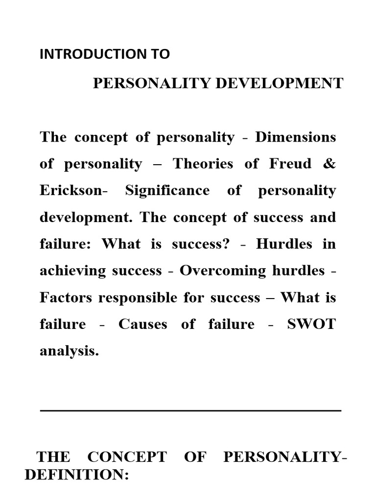 Study Material Life Skills UNIT 5 Personality Development | PDF | Body Language | Self Esteem