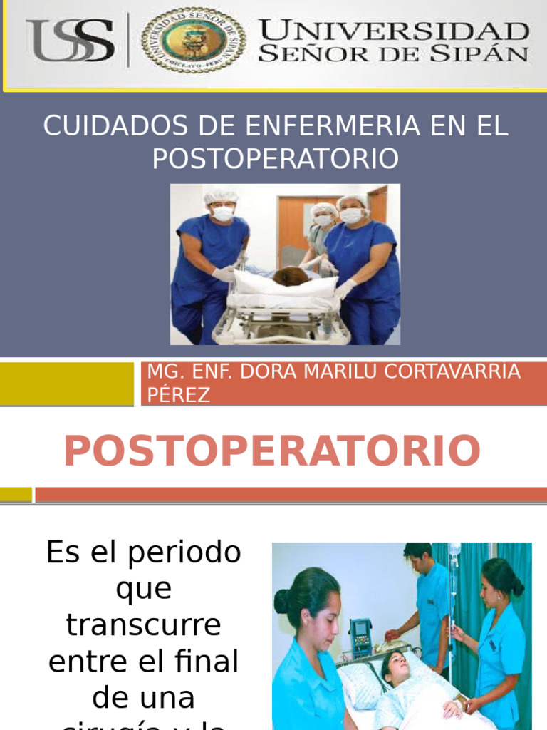 Cuidados de Enfermeria en El Postoperatorio | PDF | Dolor | Anestesia