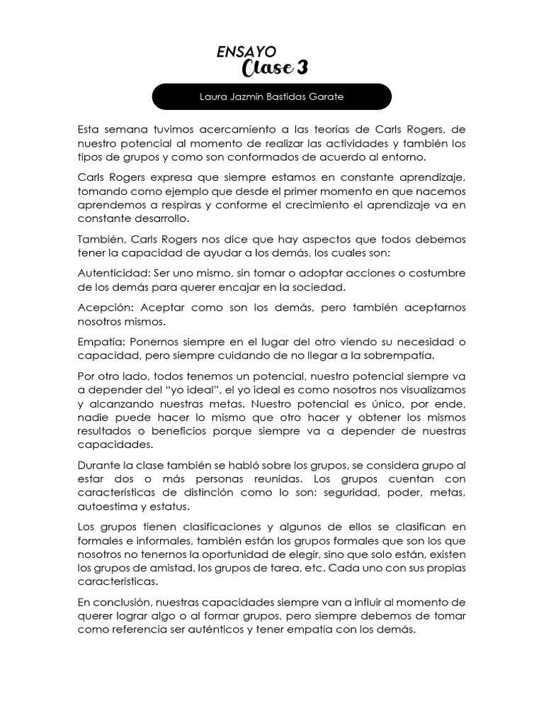 Ensayo Clase3-Psicología | PDF